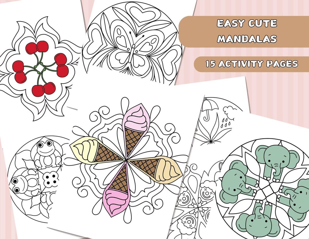 Easy Cute Mandalas, Bold and Easy Coloring Pages, Cozy Mandala Coloring ...