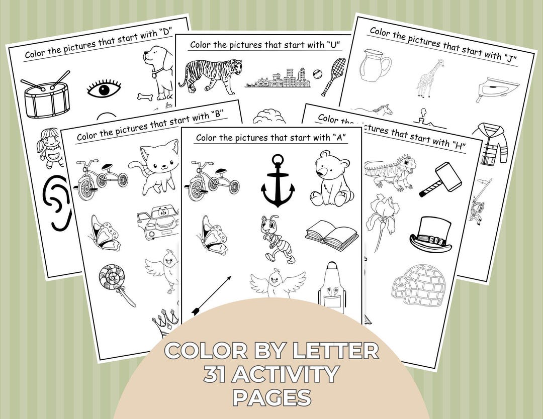 Color by Letter Preschool Worksheets, Pre-k + Kindergarten Learning ...