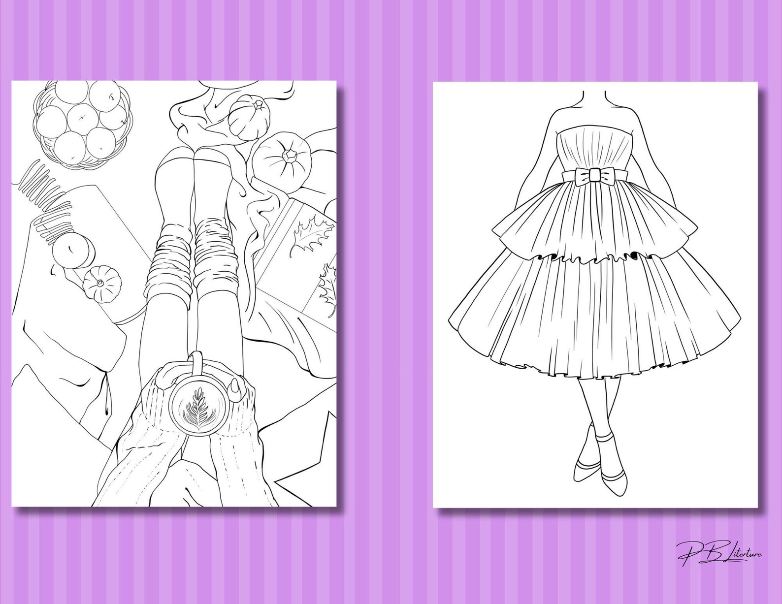 Fashion Style Coloring Book for Kids and Adults, Modern Fashion Women 5 ...