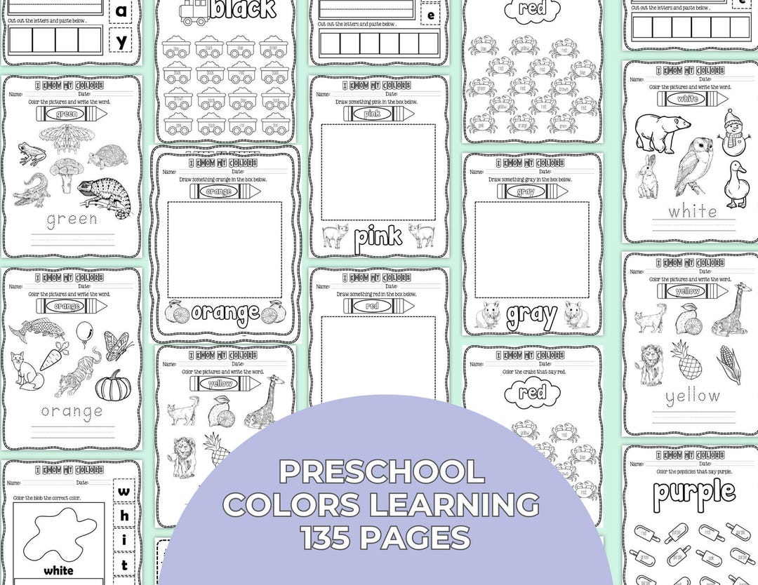 Preschool Colors Learning Worksheets, Preschool Activity Book ...