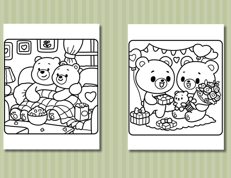 Cute Cozy Coloring Pages, Cute Animal Characters Coloring, Cozy Hygge ...