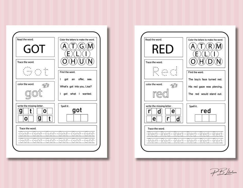 Sight Words Worksheets Bundle, Printable Sight Words Activity ...