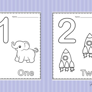 20 Printable Numbers Coloring Pages, Preschool Coloring Activities ...