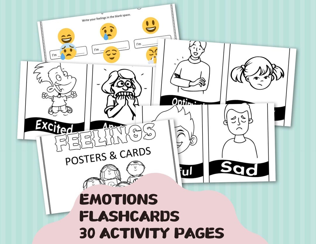 Emotions Flashcards Kids, Emotions and Calming Techniques Chart ...