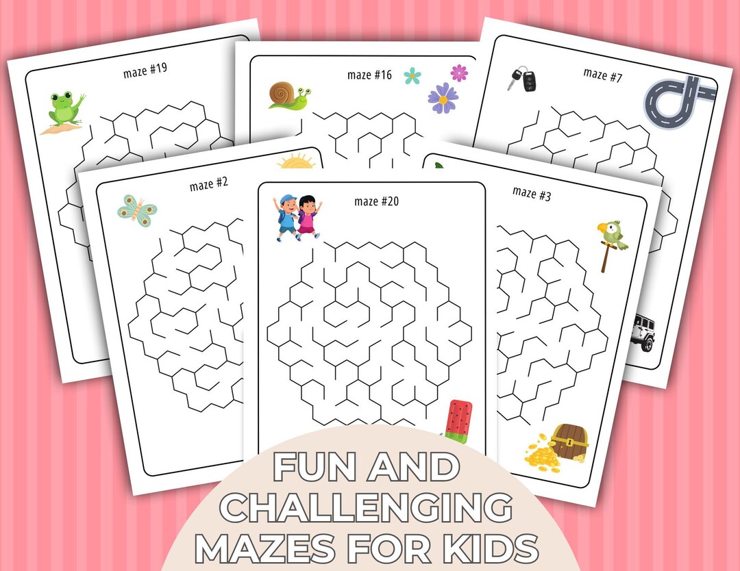 Fun and Challenging Mazes for Kids, Fun Maze Activities, 21 Printable ...