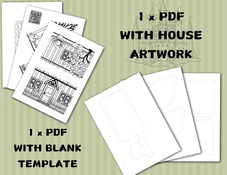 Paper House Printable Activity Sheet Kids, Paper Craft Kit, Cut and ...