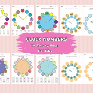Clock Numbers Homeschool Worksheets, Clock Label Numbers, Printable ...