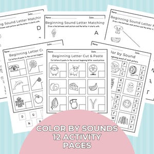 Color by Sound Kids Printable Worksheets, Phonetic and Sound Worksheets ...