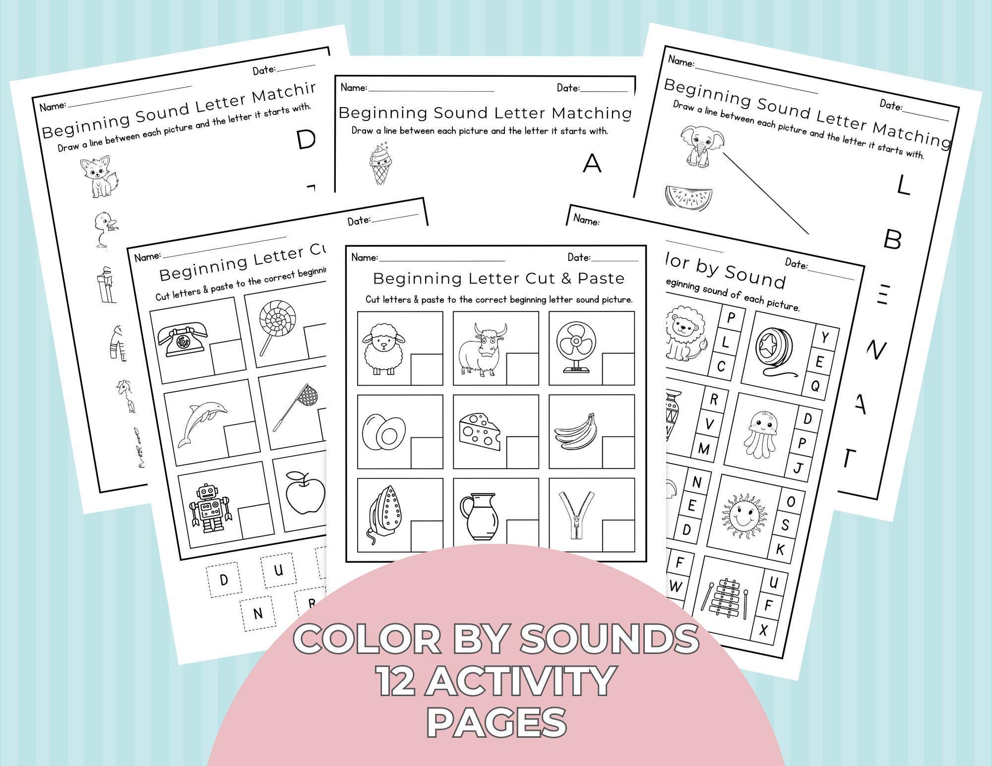 Color by Sound Kids Printable Worksheets, Phonetic and Sound Worksheets ...