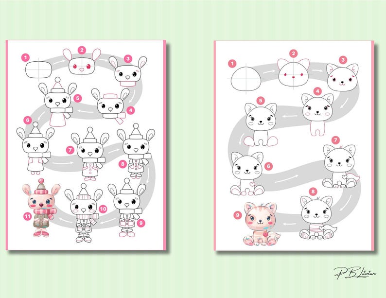 How to Draw Animals Coloring Pages for Kids, 25 Step-by-step Drawing ...