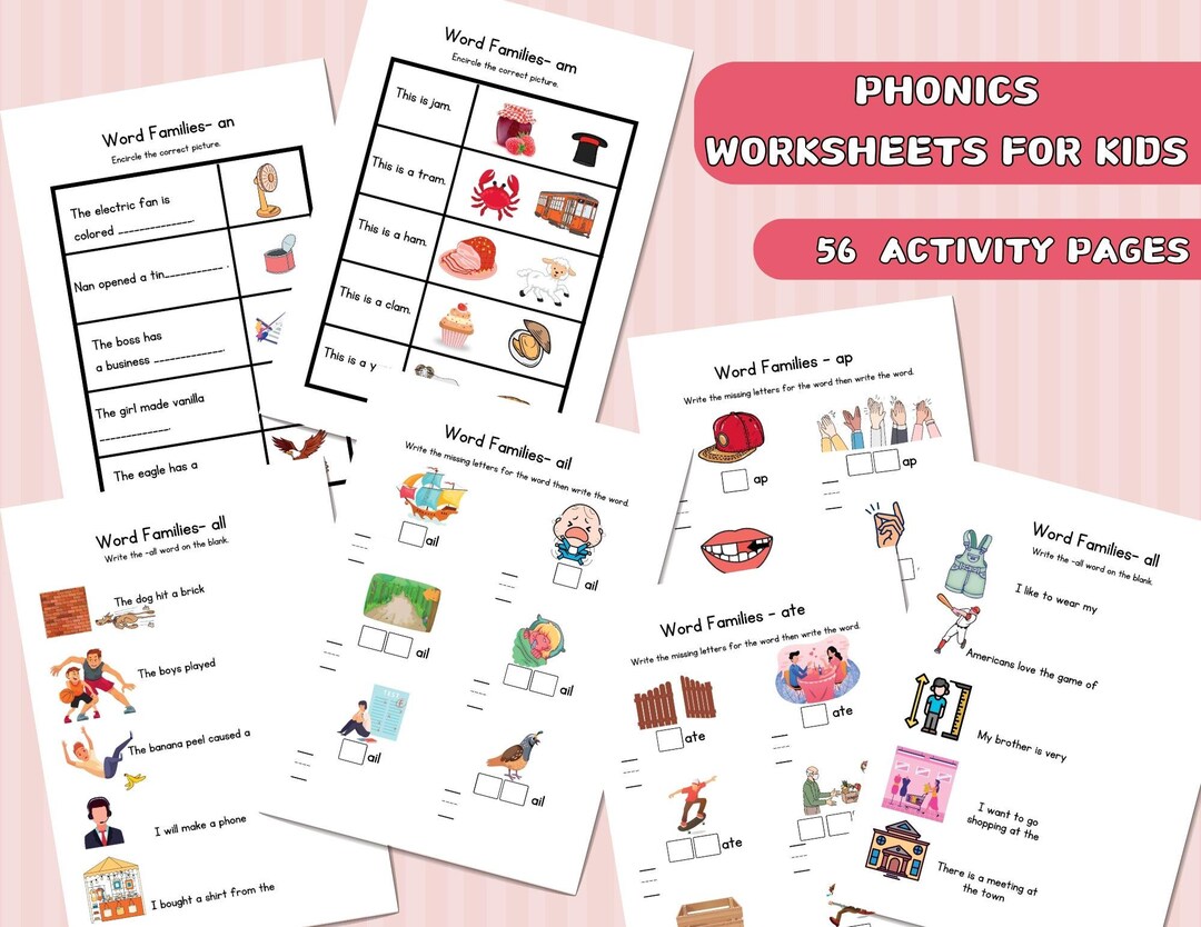 Phonics Worksheet for Kids, Phonics Kindergarten Practice, Printable ...
