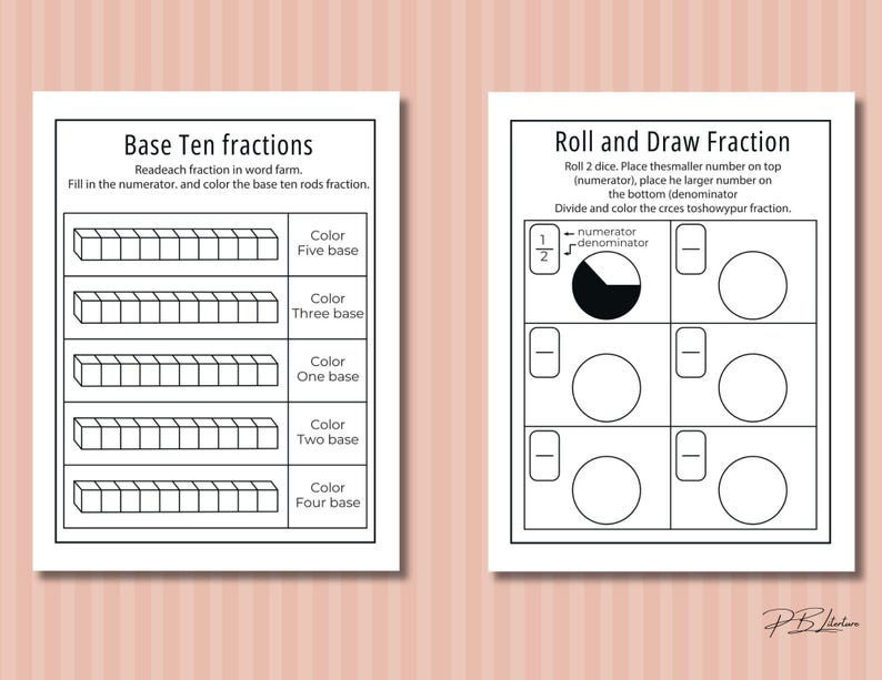 Preschool Fraction Math Activity Book, Homeschool Math Learning, Math ...