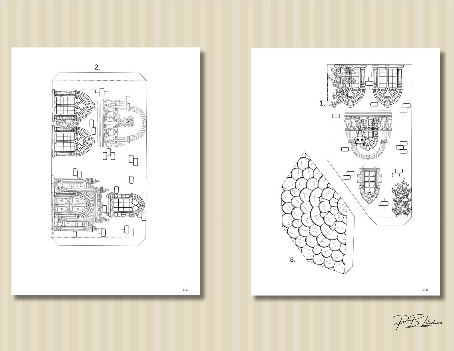 Printable Paper Toy Princess Castle Paper Craft Kit Coloring Pages for ...