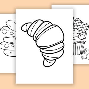 Food & Snacks Coloring Book, Bold and Easy Designs, Food Coloring Pages ...