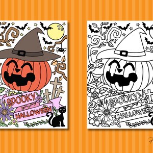 Scary & Cute Halloween Coloring Pages, Printable Halloween Coloring ...