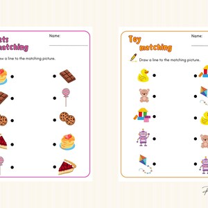 20 Matching Activities for Kids, Preschool Matching Activity Worksheets ...