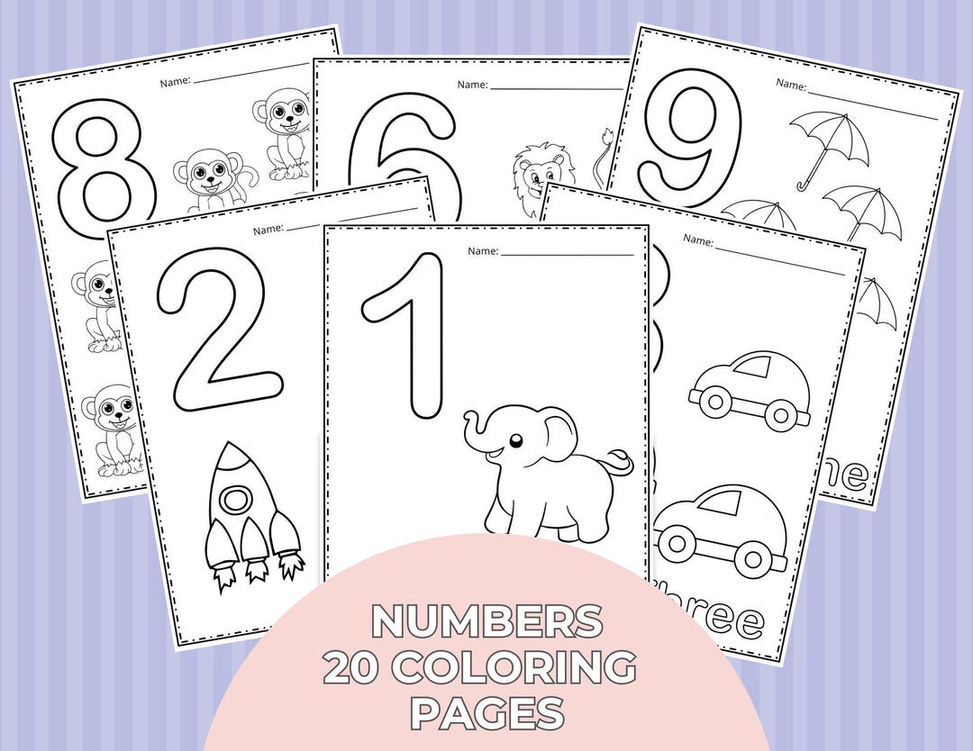 20 Printable Numbers Coloring Pages, Preschool Coloring Activities ...