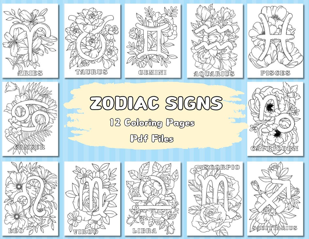 Zodiac Signs Coloring Pages, Astrology Coloring Pages, Printable ...