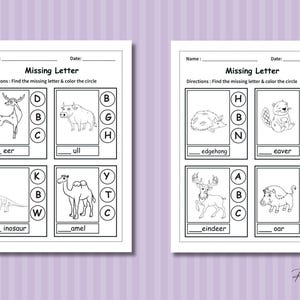 Missing Letter Printable Worksheets, Alphabet Learning Activity ...