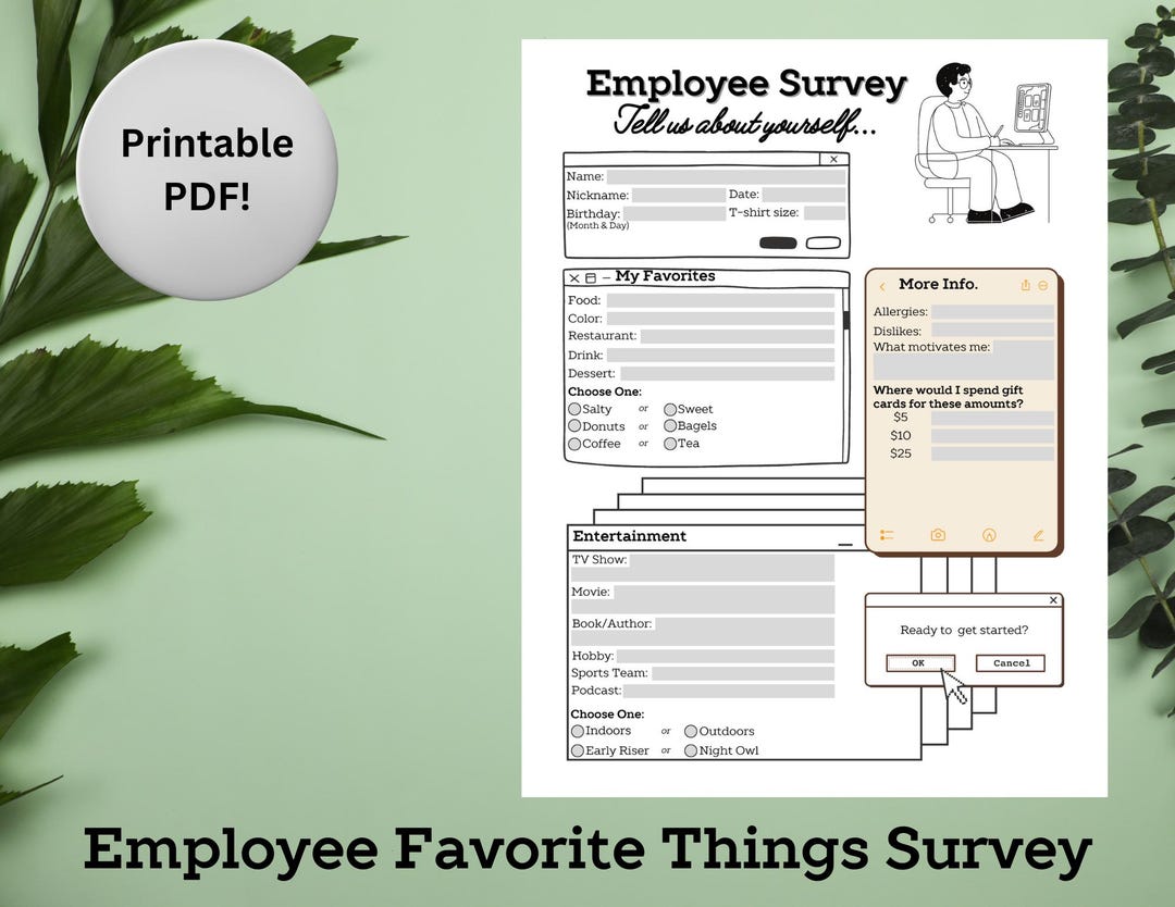 Employee Favorite Things Survey, Employee Favorite Things List ...