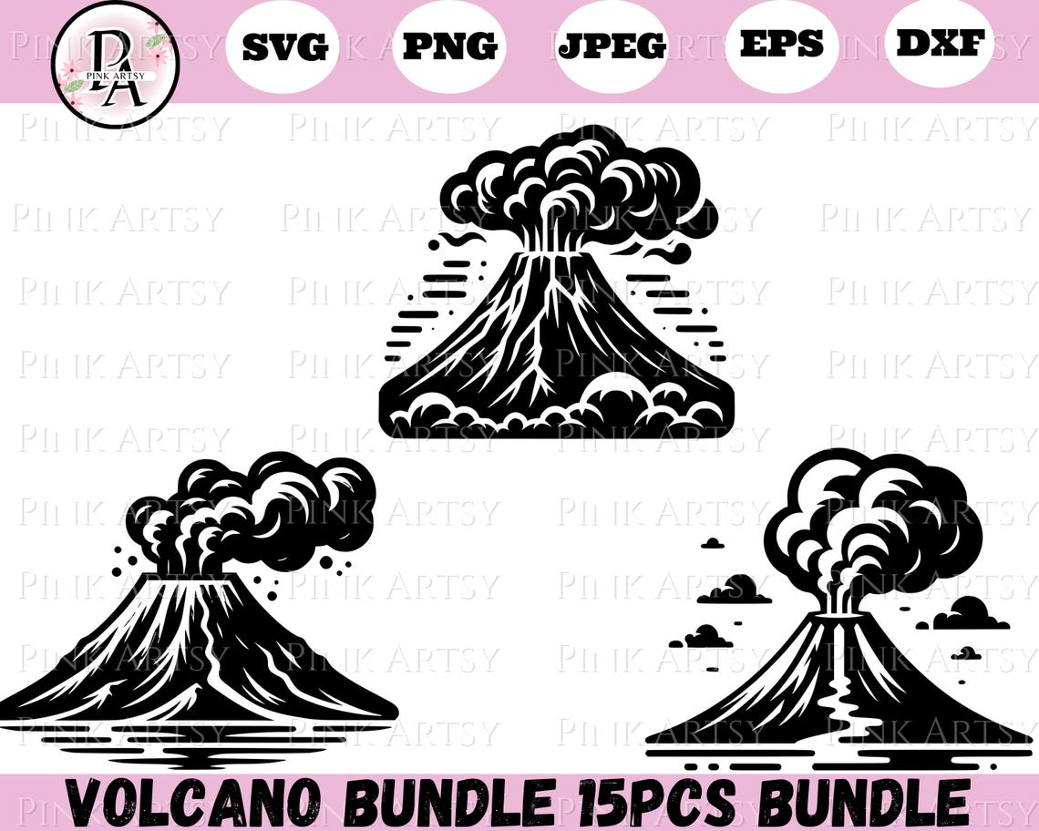 Volcano Bundle Svg Png Jpeg Dxf Eps Volcano Clipart Volcano Cricut ...