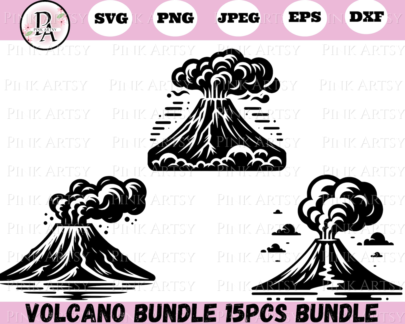 Volcano Bundle Svg Png Jpeg Dxf Eps Volcano Clipart Volcano Cricut ...
