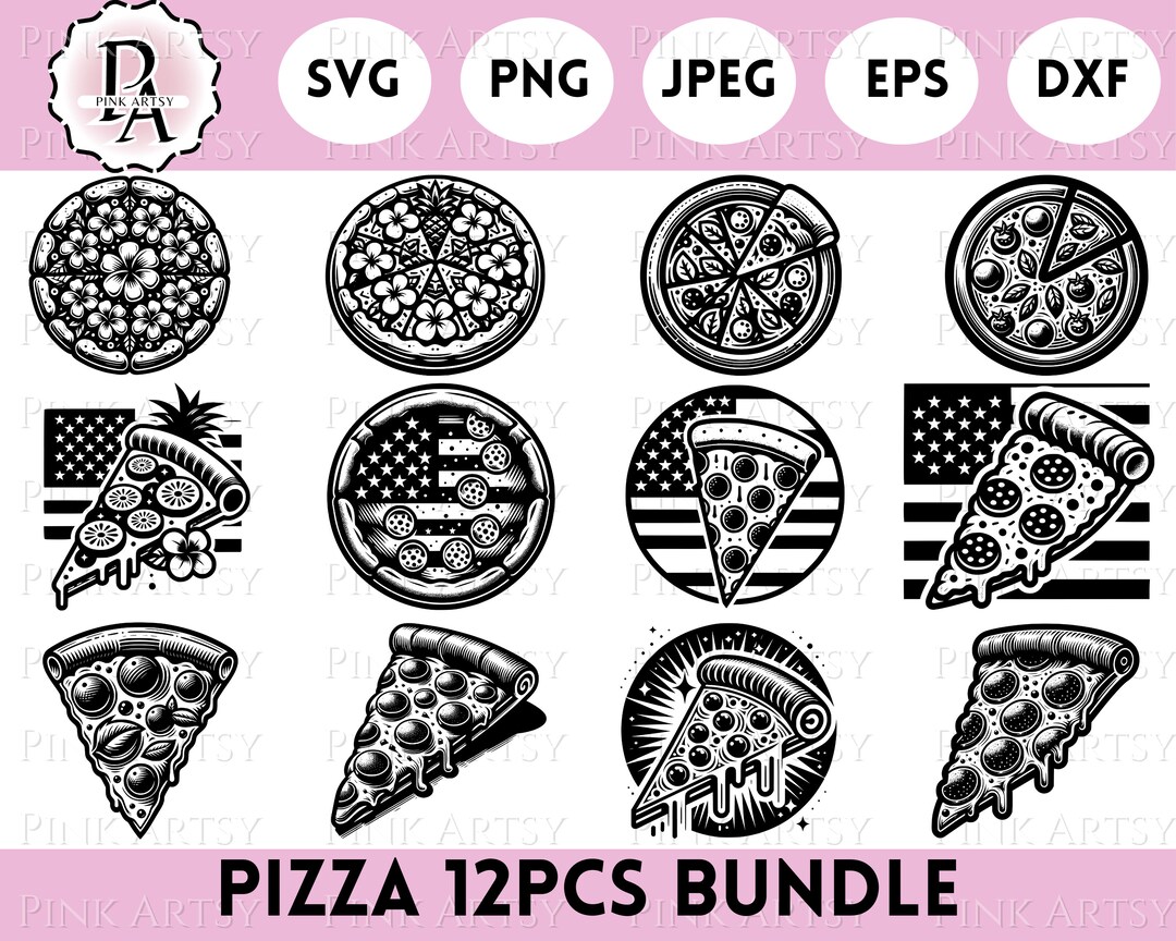 Pizza Bundle Svg Pizza Slice Svg Pepperoni Pizza Hawaiian Pizza Png Jpg ...