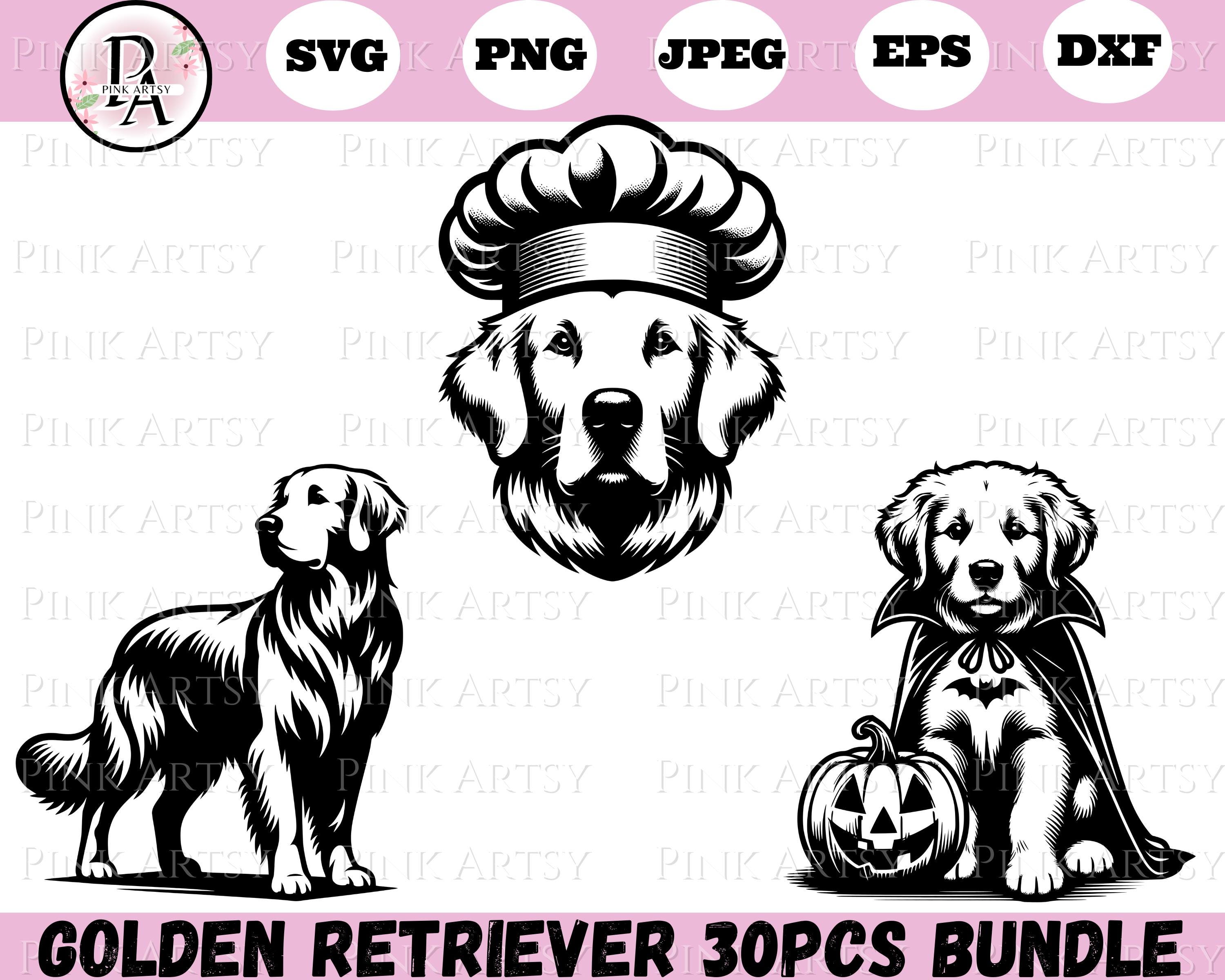 Golden Retriever Bundle Svg Png Golden Retriever Puppy Golden Retriever ...