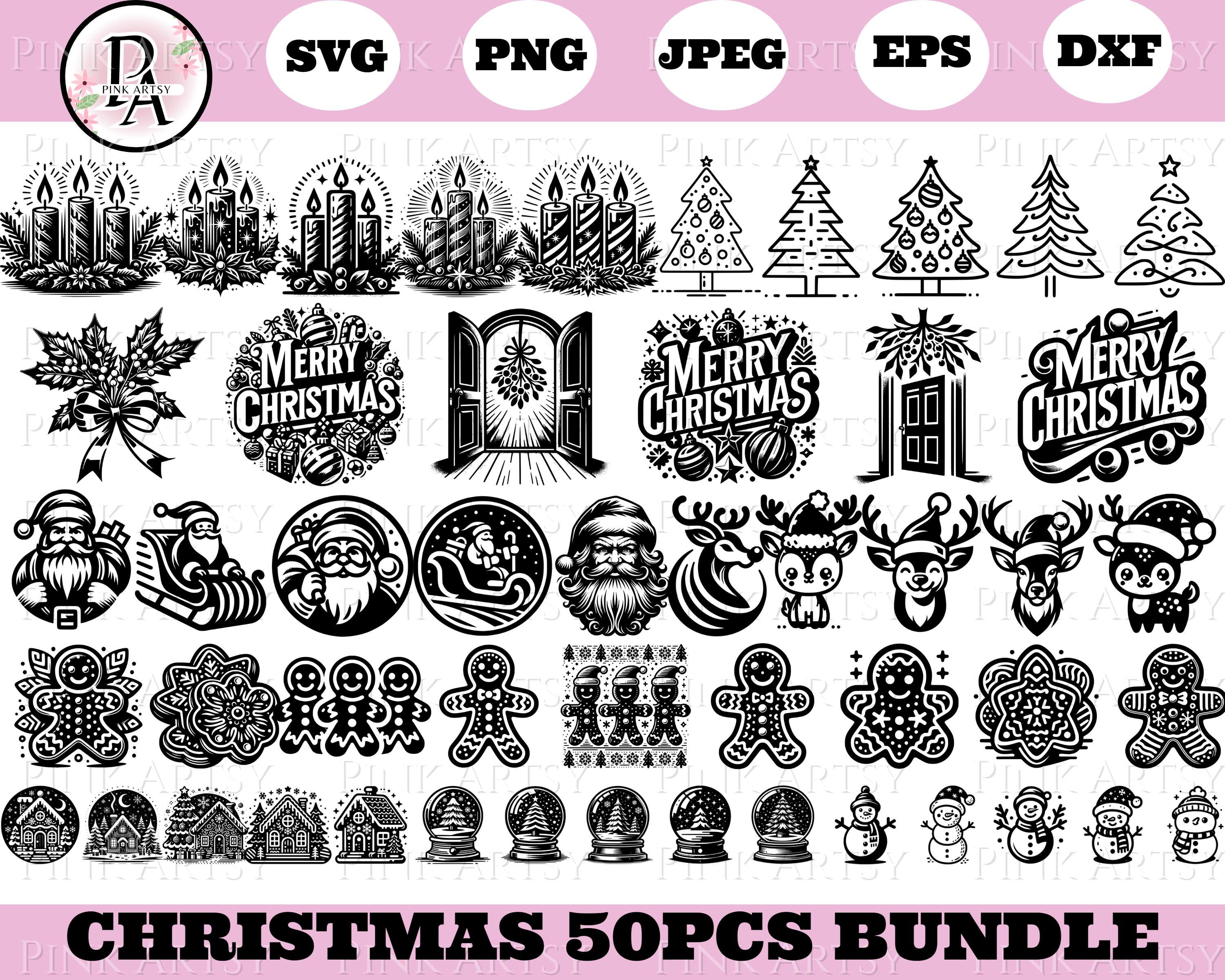 Christmas Bundle Clipart Christmas Tree Christmas Candles Mistletoe ...