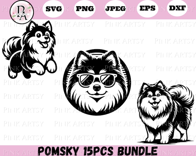 Pomsky Dog SVG Bundle, Pet Lover, Animal (svg, Png, Jpeg, Eps, Dxf ...