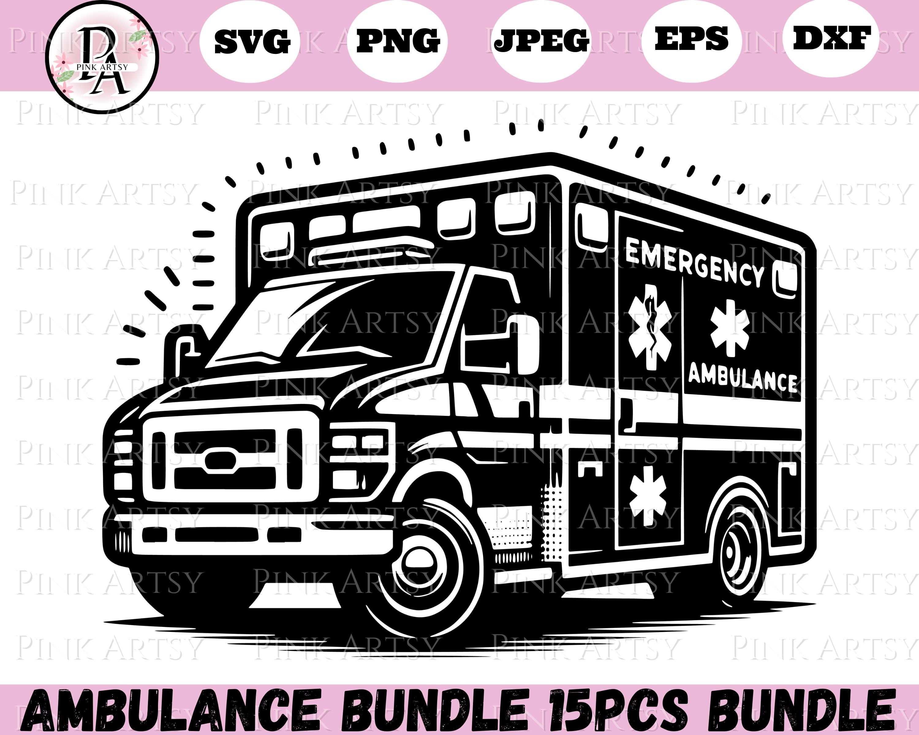 Ambulance Bundle Svg Png Jpeg Emergency Vehicle Ambulance Hospital Car ...