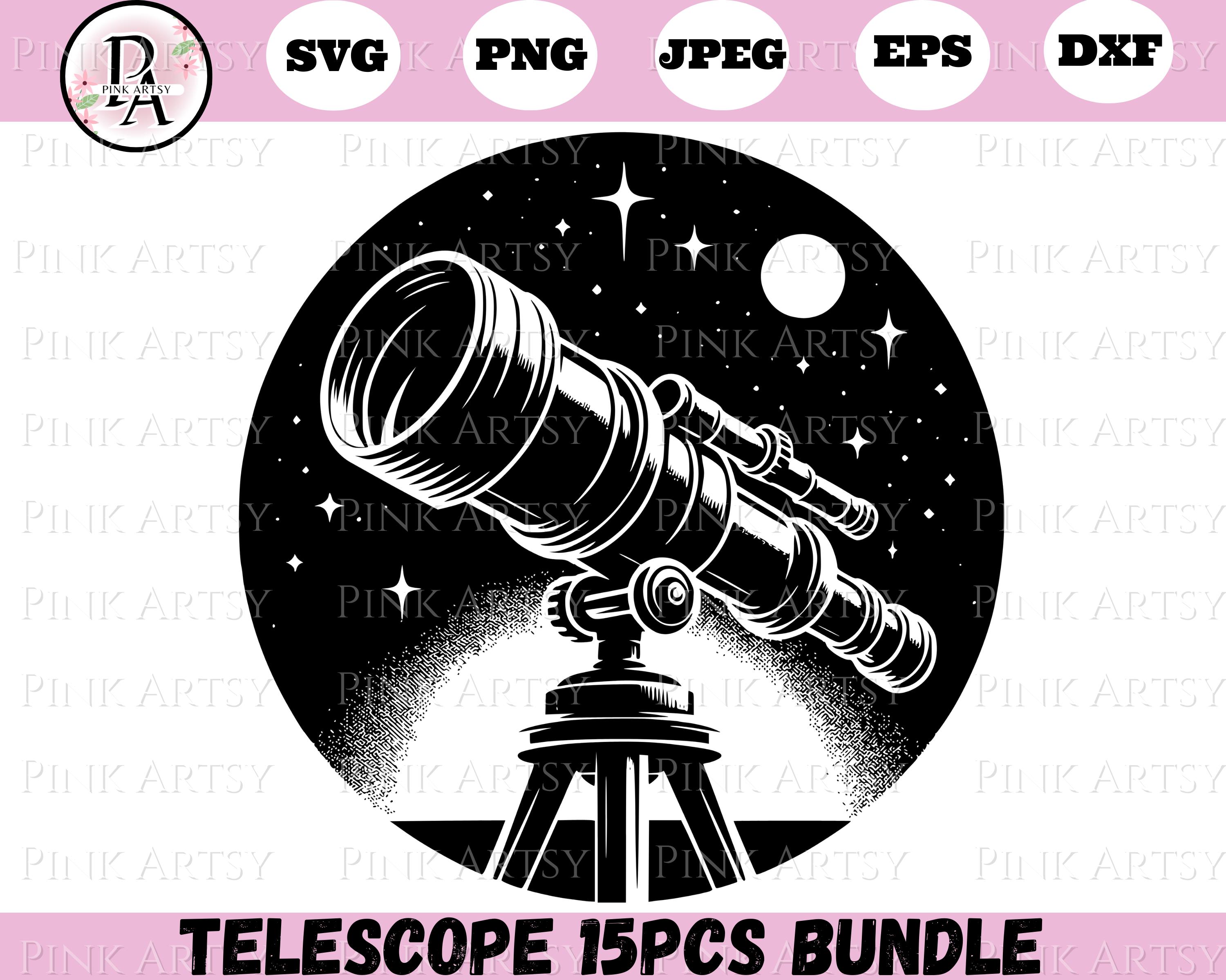 Telescope Bundle Svg Png Jpeg Dxf Eps Telescope USA Telescope Night Sky ...