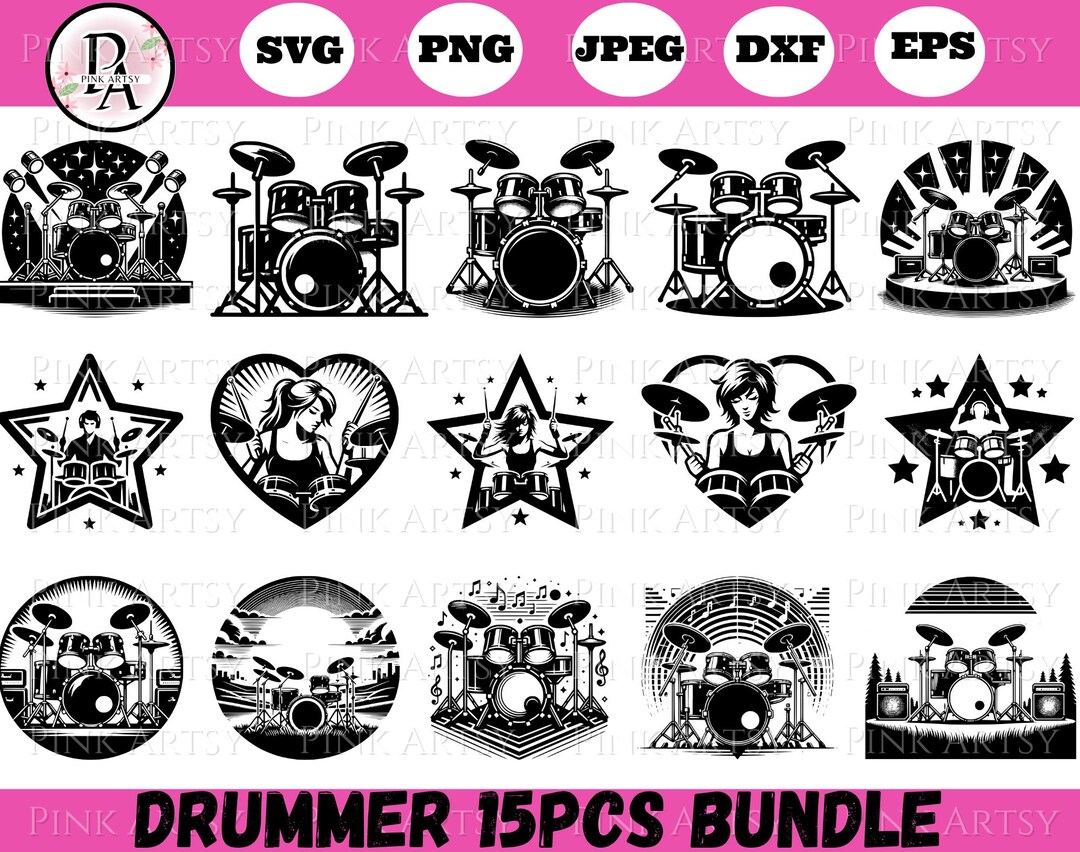 Drummer SVG Bundle, Music Clipart (digital Download) - Etsy