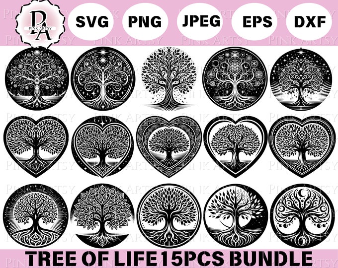 Tree of Life Clipart Silhouette,colorful Tree Png, Glitter Circle Tree ...