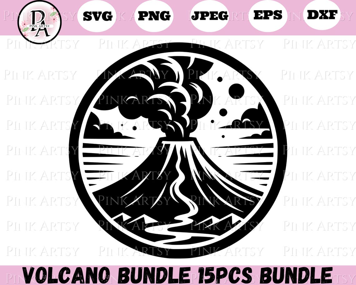 Volcano Bundle Svg Png Jpeg Dxf Eps Volcano Clipart Volcano Cricut ...