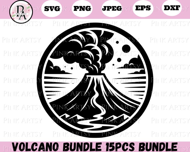 Volcano Bundle Svg Png Jpeg Dxf Eps Volcano Clipart Volcano Cricut ...