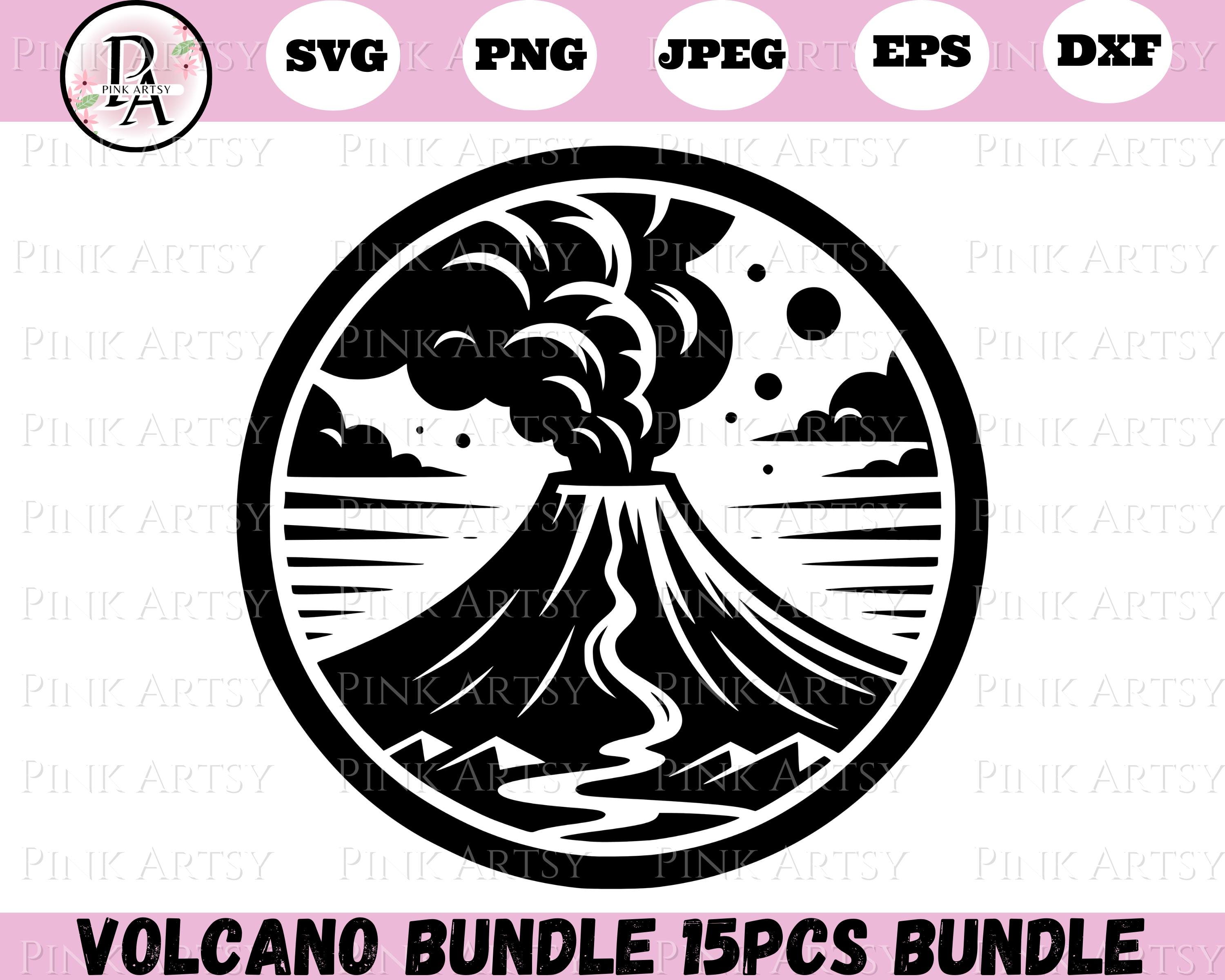 Volcano Bundle Svg Png Jpeg Dxf Eps Volcano Clipart Volcano Cricut ...