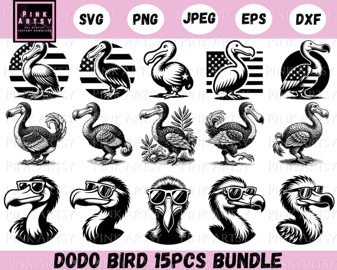 Dodo Bird Bundle Svg Png, Dodo Svg, Bird Svg, Extinct Animale Svg ...
