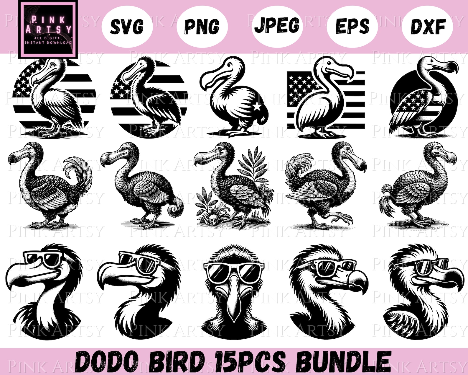 Dodo Bird Bundle Svg Png, Dodo Svg, Bird Svg, Extinct Animale Svg ...