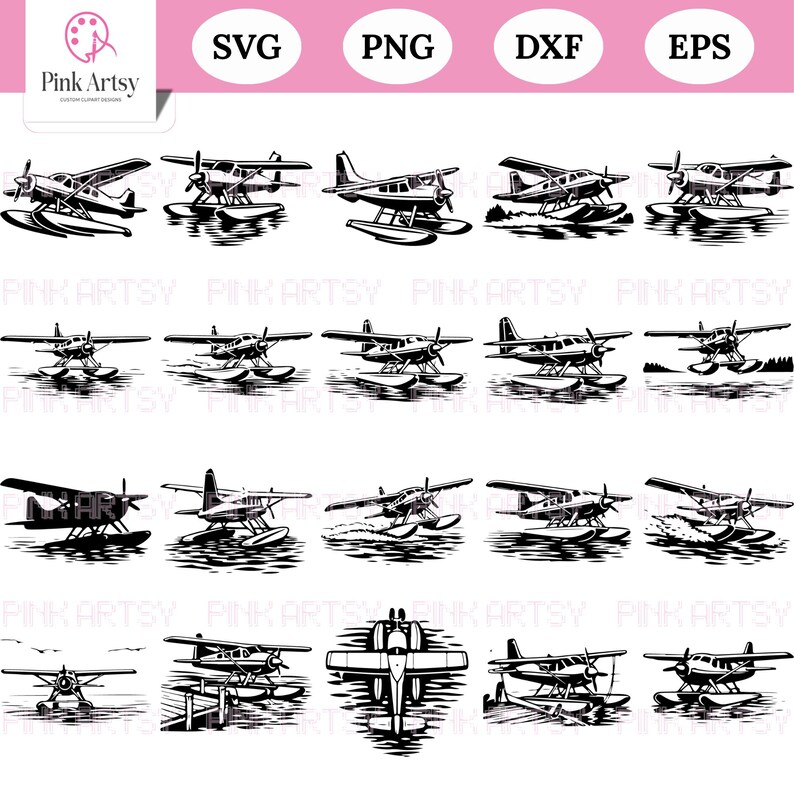 Seaplane SVG Bundle, Vintage Airplane Cut Files (digital Product ...