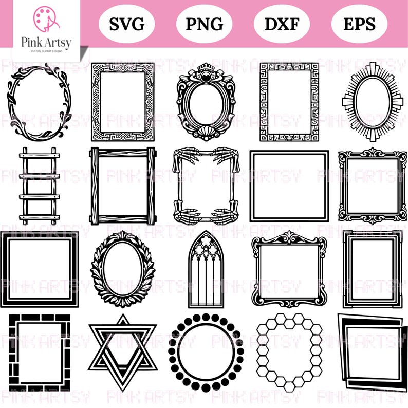 Photo Frame SVG Mega Bundle | 100 Vintage & Modern Border Cut Files ...
