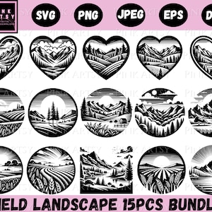 Field Landscape Svg Png Jpg Dxf Eps, Landscape Bundle, Landscape ...
