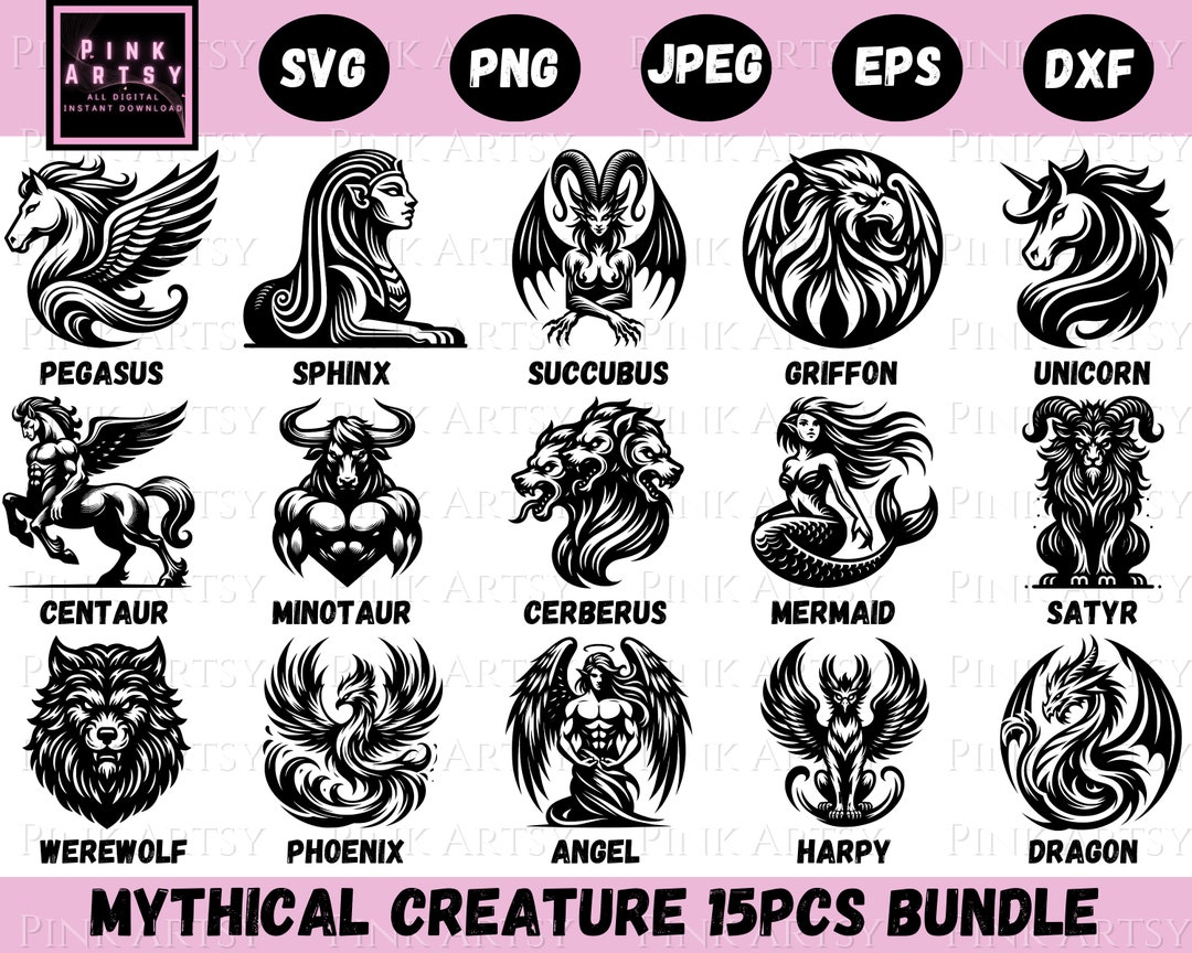 Mythical Creature Bundle, Pegasus, Sphinx, Succubus, Griffon, Unicorn ...