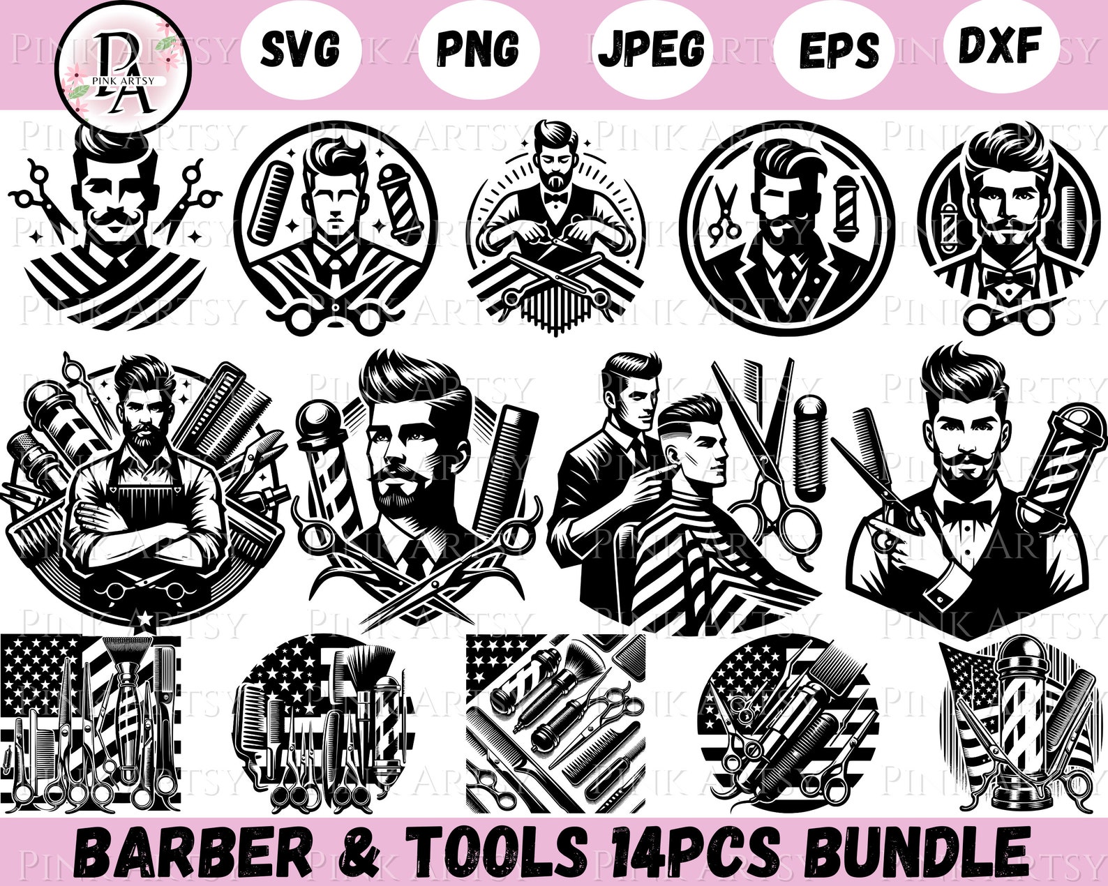 Barber Logo Svg Png Barber Tools Clipart Barber Clipart Barber Tools Usa Barber Usa Svg Barber ...