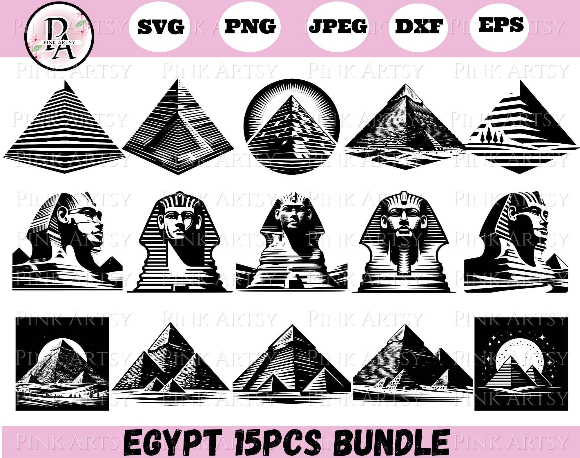 Egypt Bundle Svg Png Jpeg Dxf Eps Pyramid Svg Pharaoh Statue Egypt ...