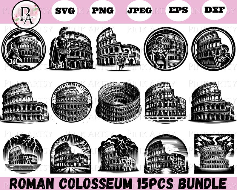 Roman Colosseum SVG Bundle: Ancient Rome Graphics (digital Download) - Etsy