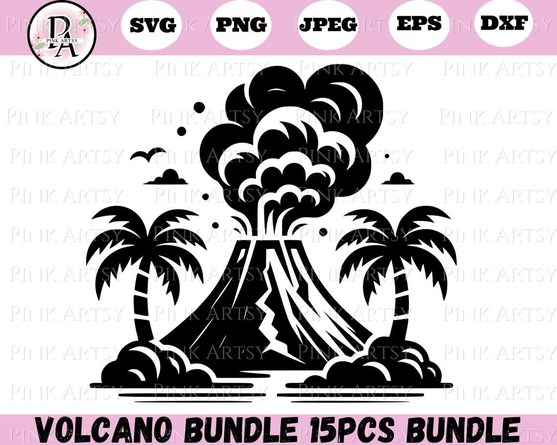 Volcano Bundle Svg Png Jpeg Dxf Eps Volcano Clipart Volcano Cricut ...