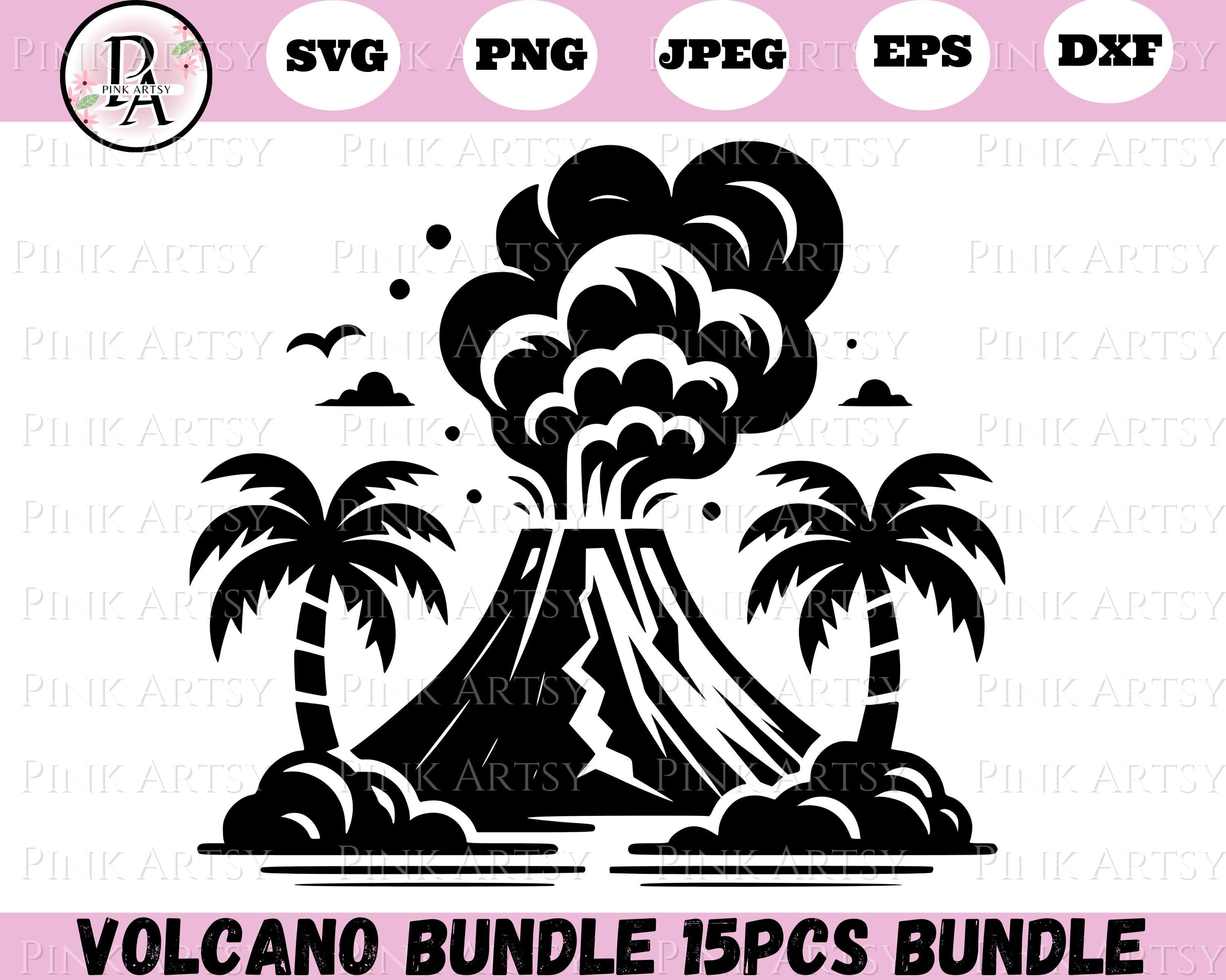 Volcano Bundle Svg Png Jpeg Dxf Eps Volcano Clipart Volcano Cricut ...