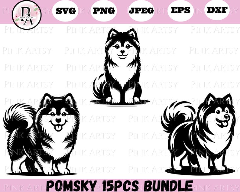 Pomsky Dog SVG Bundle, Pet Lover, Animal (svg, Png, Jpeg, Eps, Dxf ...