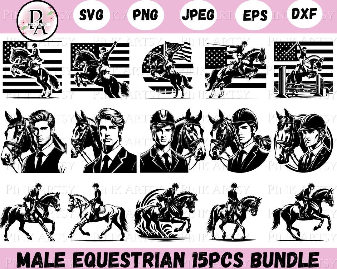 Equestrian Player SVG Bundle: Male Rider Clipart (digital Download) - Etsy